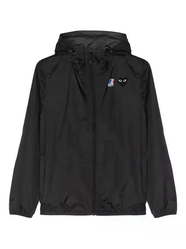 Play Comme Des Garcon K-way Zipped Hooded Jacket - Black