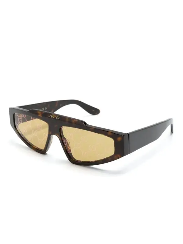 Gucci Gg-supreme Geometric-frame Sunglasses