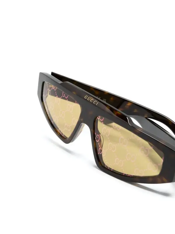 Gucci Gg-supreme Geometric-frame Sunglasses