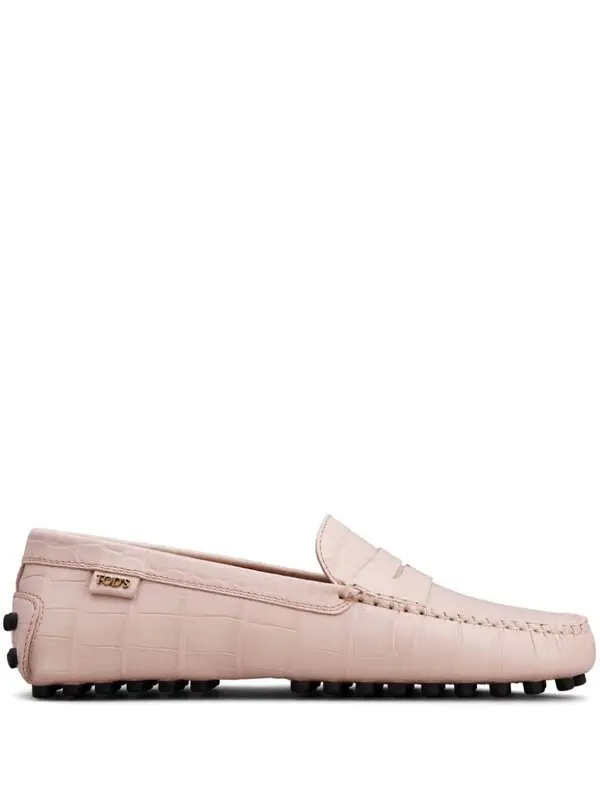 TOD'S Gommino Leather Loafers - Pink