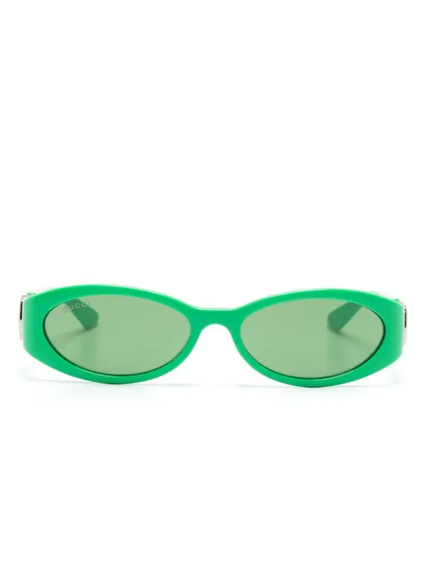 Gucci Interlocking G Oval Sunglasses - Green