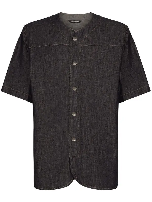 Dolce & Gabbana Logo-embroidered Denim Shirt