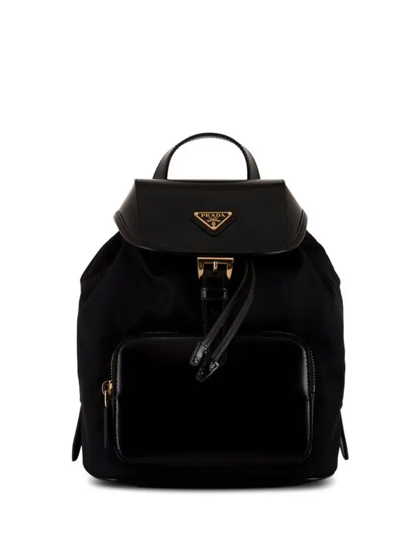 Prada Logo Plaque Buckle Backpack
