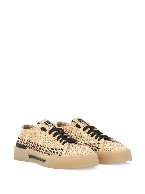 Dolce & Gabbana Roma Macramé Sneakers - Neutrals
