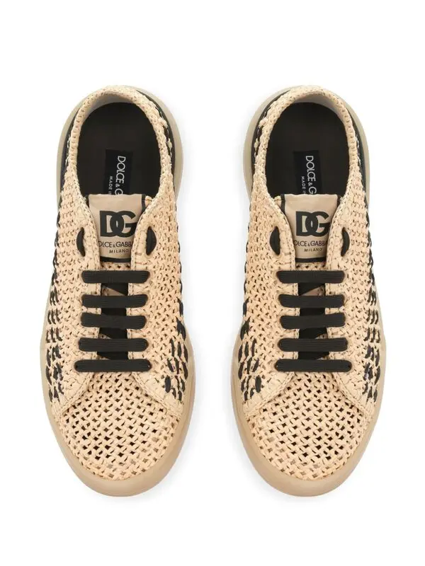 Dolce & Gabbana Roma Macramé Sneakers - Neutrals