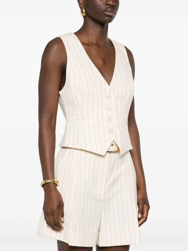 Zimmermann Pinstriped Herringbone Waistcoat - Neutrals