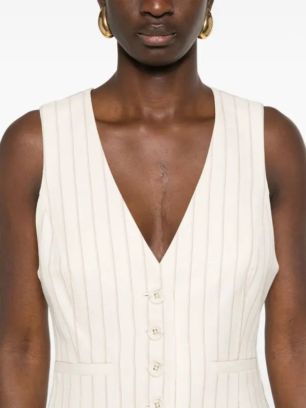 Zimmermann Pinstriped Herringbone Waistcoat - Neutrals