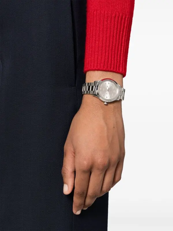 Gucci G-timeless Stainless Steel Watch With Bee Motif - Silver