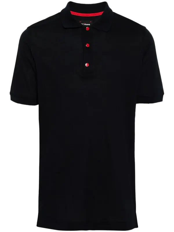 Kiton Piqué-weave Polo Shirt - Blue