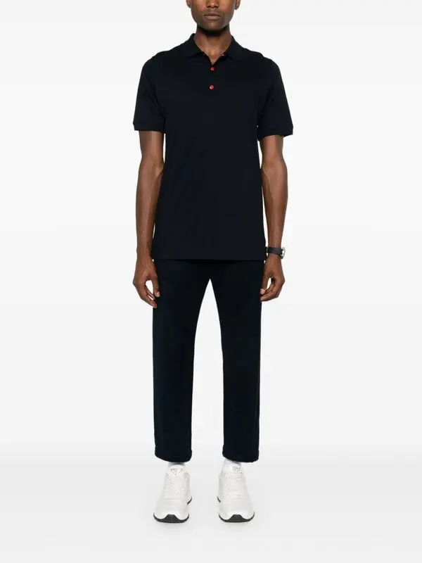 Kiton Piqué-weave Polo Shirt - Blue
