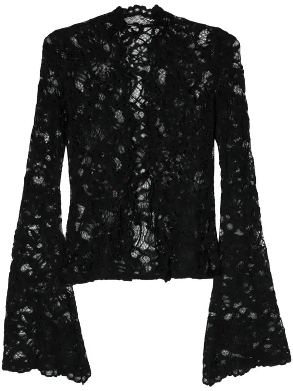 MANURI Sally Lace Blouse - Black