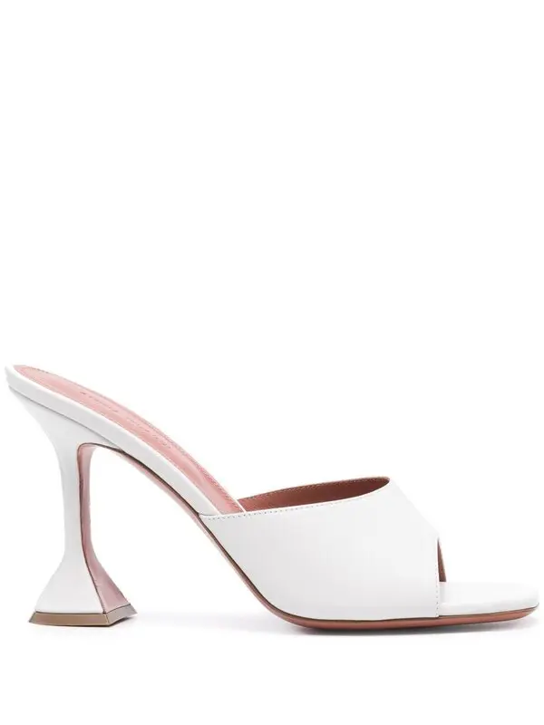 Amina Muaddi Lupita Leather Sandals - White