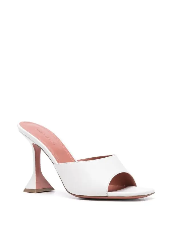 Amina Muaddi Lupita Leather Sandals - White