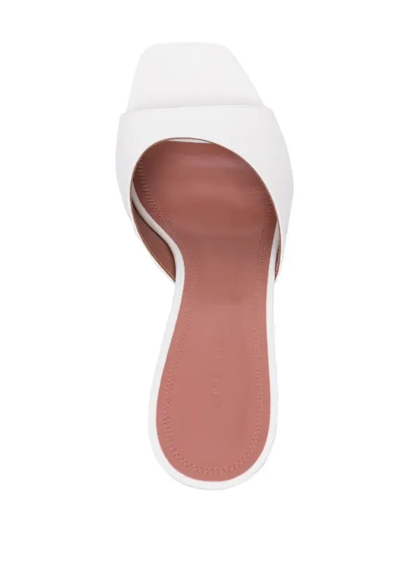 Amina Muaddi Lupita Leather Sandals - White