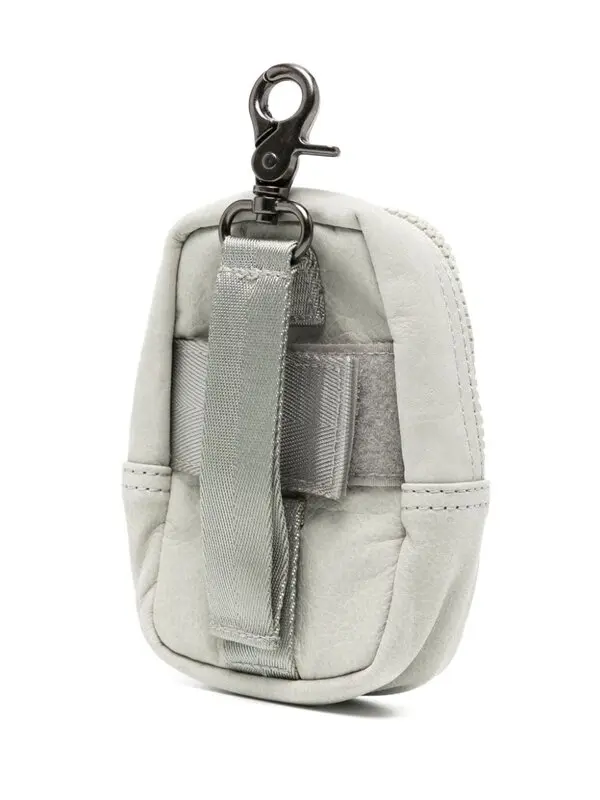 PRIVATE STOCK LABS Kew Zip Leather Pouch - Grey