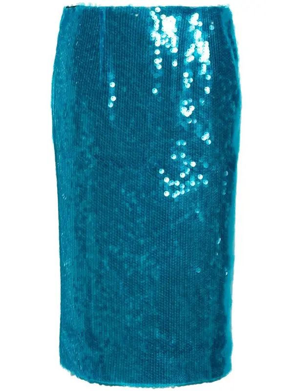 16Arlington Delta Sequin Midi Skirt - Blue