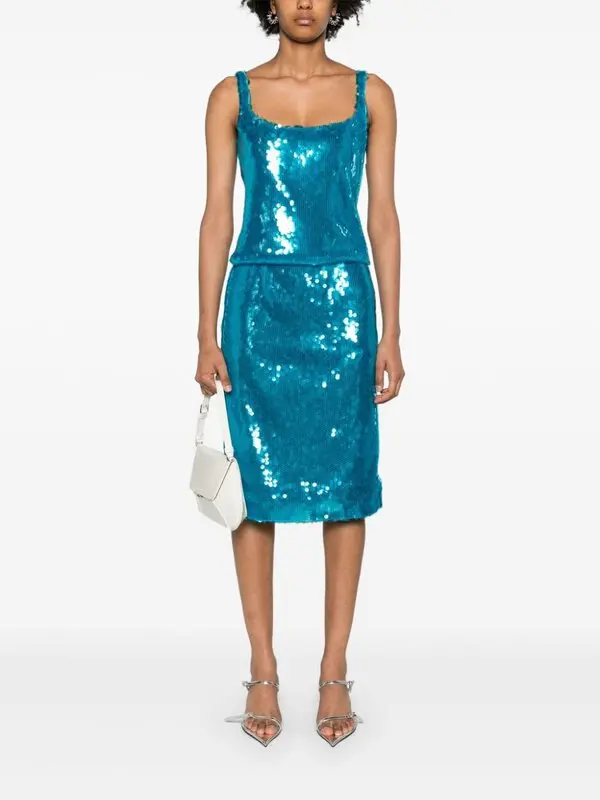 16Arlington Delta Sequin Midi Skirt - Blue