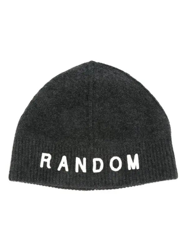 Random Identities Embroidered-logo Brushed Beanie - Grey