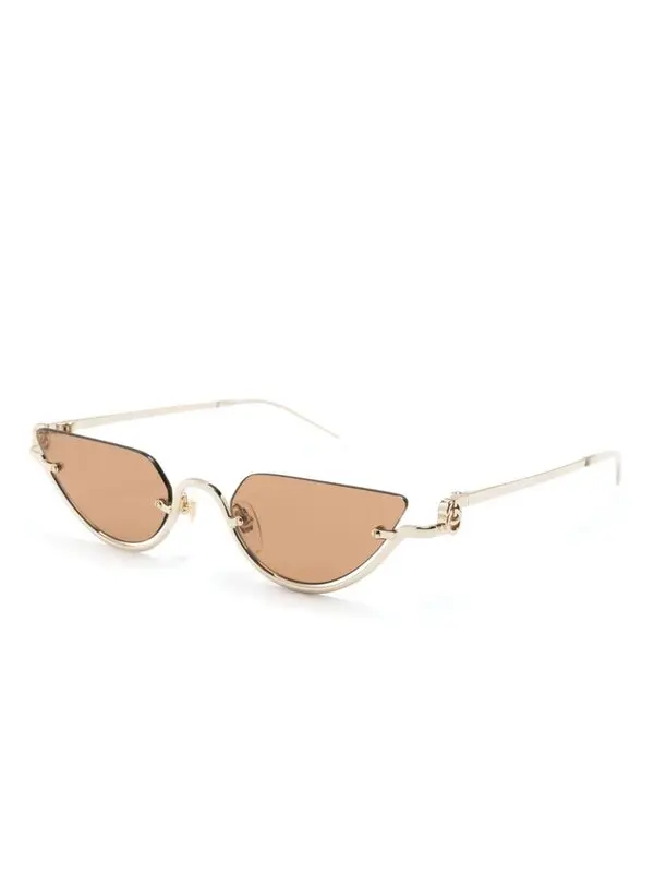 Gucci Geometric Half-rim Sunglasses