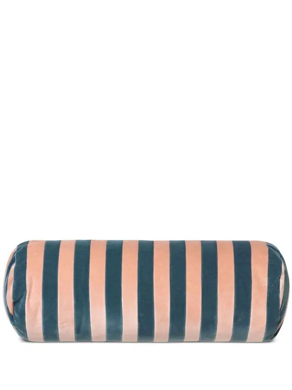CHRISTINA LUNDSTEEN Bolster Stripe Velvet Cushion - Pink