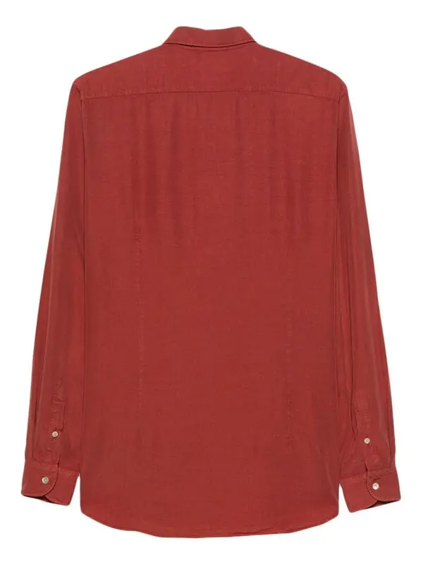 Boglioli Long-sleeve Tonal Stitching Shirt - Red