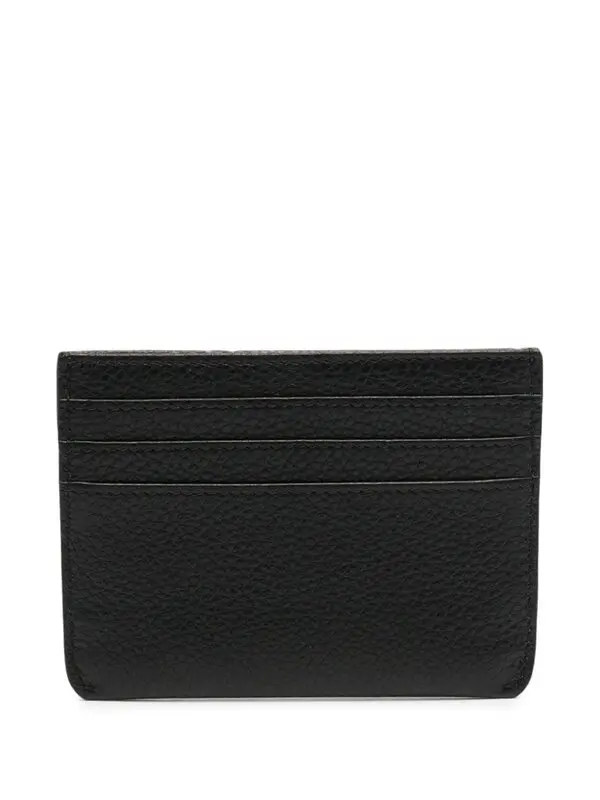Marni Logo-embroidered Leather Card Holder - Black