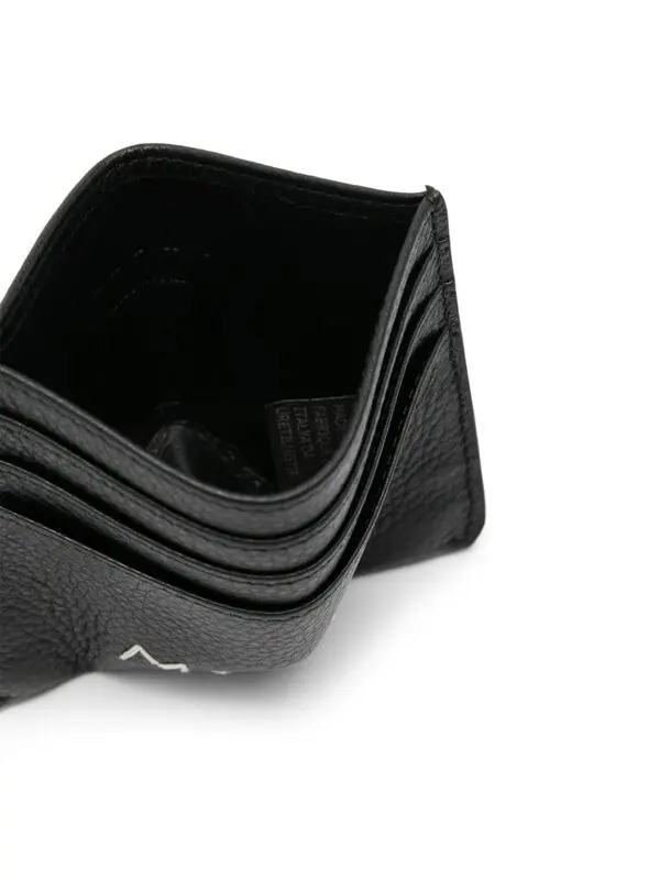 Marni Logo-embroidered Leather Card Holder - Black