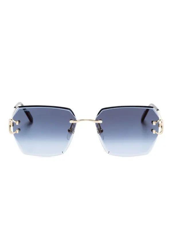 CARTIER Signature C Square-shape Sunglasses - Gold