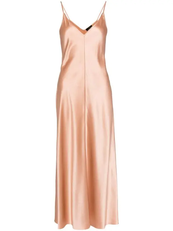 Voz Silk Slip Dress - Pink