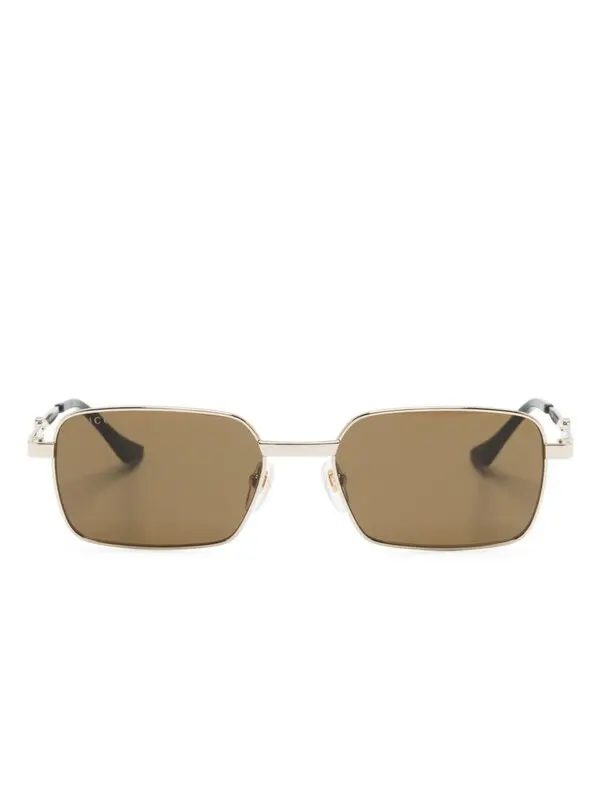 Gucci Rectangle-frame Sunglasses - Gold