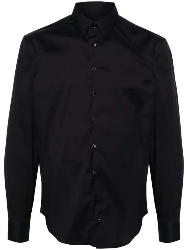 Giorgio Armani Classic-collar Poplin Shirt - Blue
