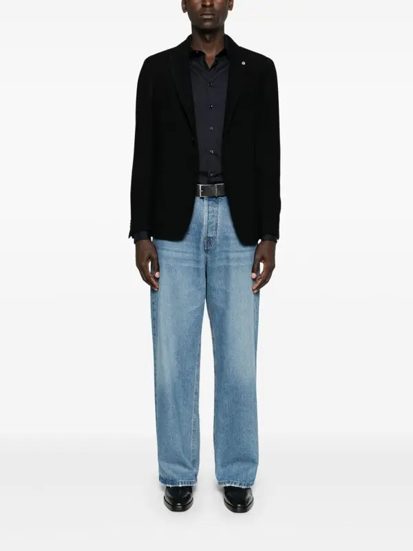 Giorgio Armani Classic-collar Poplin Shirt - Blue