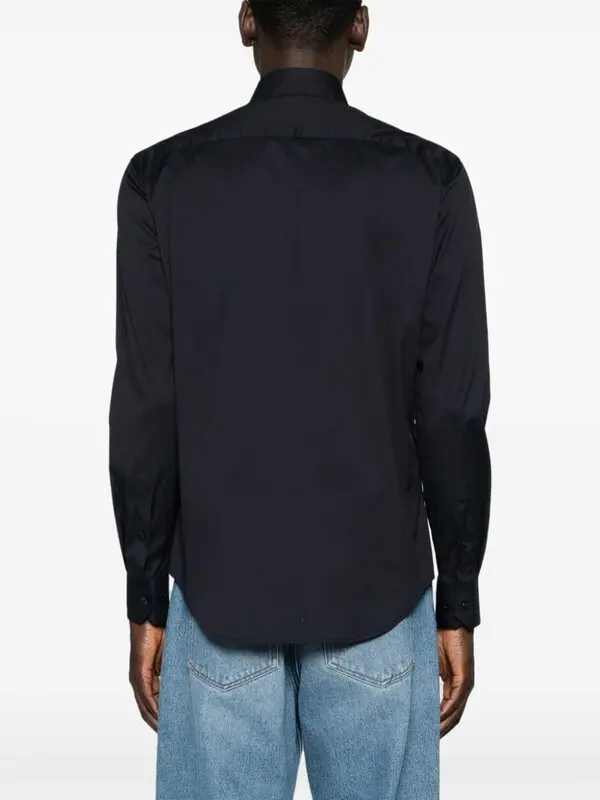 Giorgio Armani Classic-collar Poplin Shirt - Blue