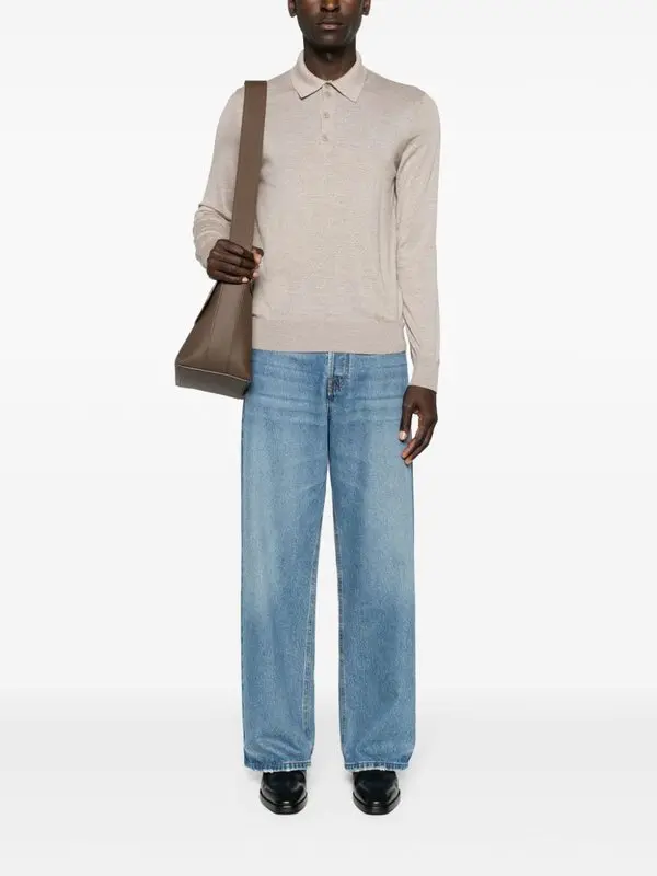 Giorgio Armani Long-sleeve Wool Polo Shirt