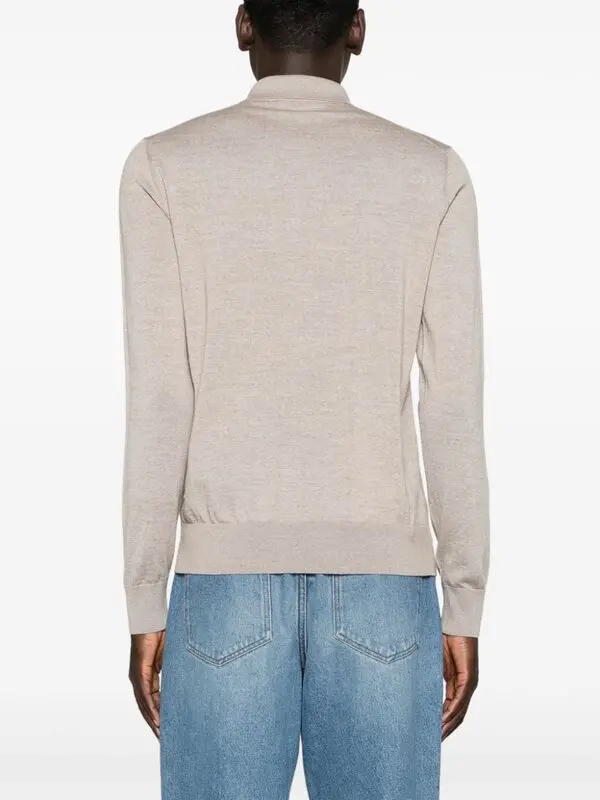 Giorgio Armani Long-sleeve Wool Polo Shirt