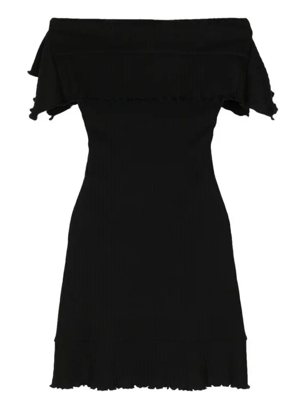 Goen.j Off-shoulder Ruffle-trim Mini Dress