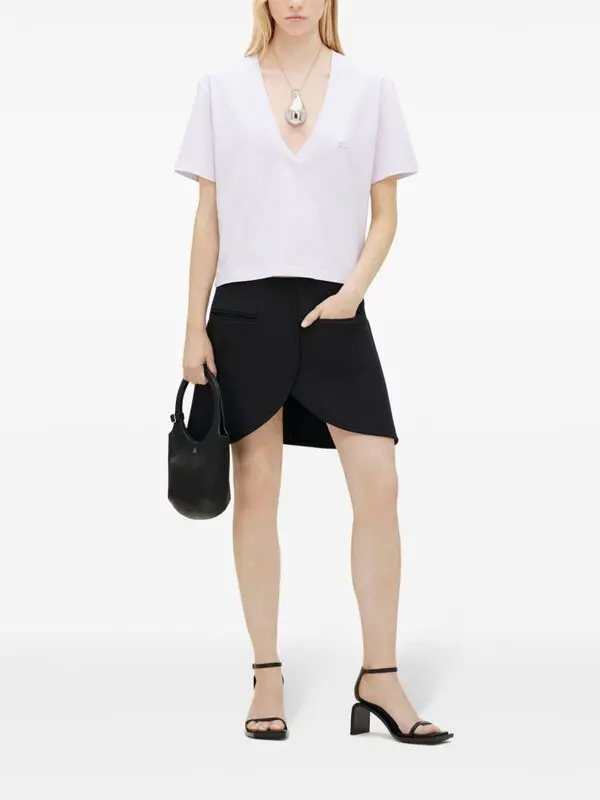 COURREGES Logo-appliqué Cropped T-shirt - Pink