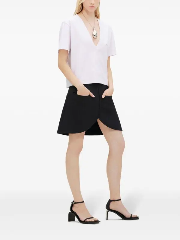 COURREGES Logo-appliqué Cropped T-shirt - Pink