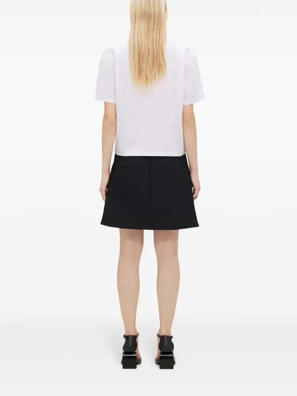 COURREGES Logo-appliqué Cropped T-shirt - Pink