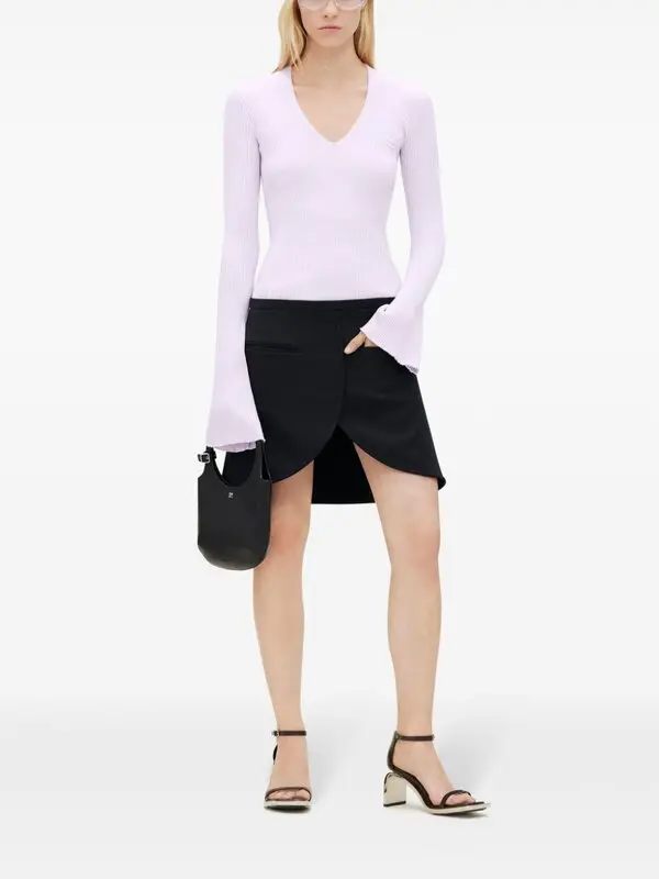 COURREGES V-neck Ribbed Jumper