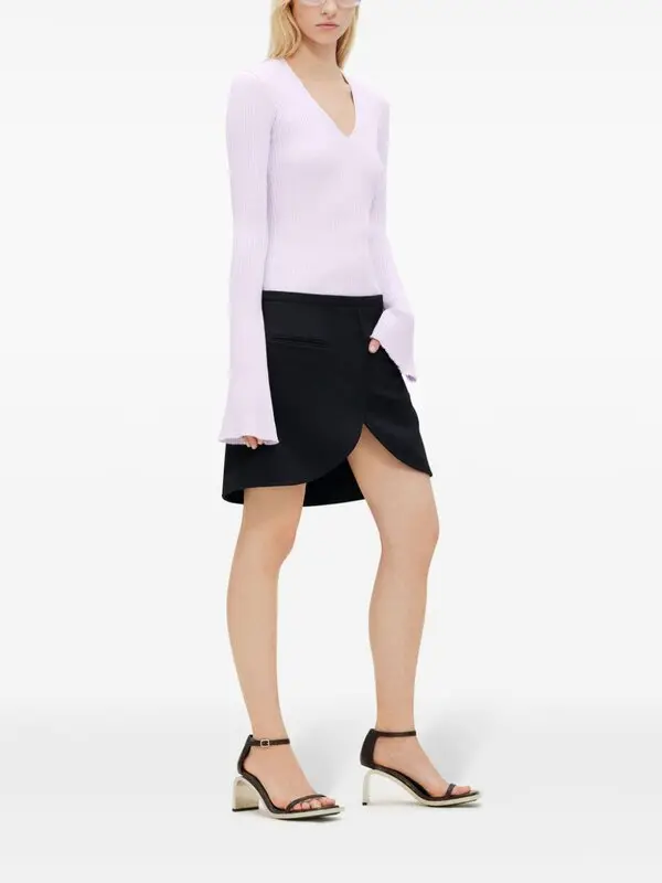 COURREGES V-neck Ribbed Jumper