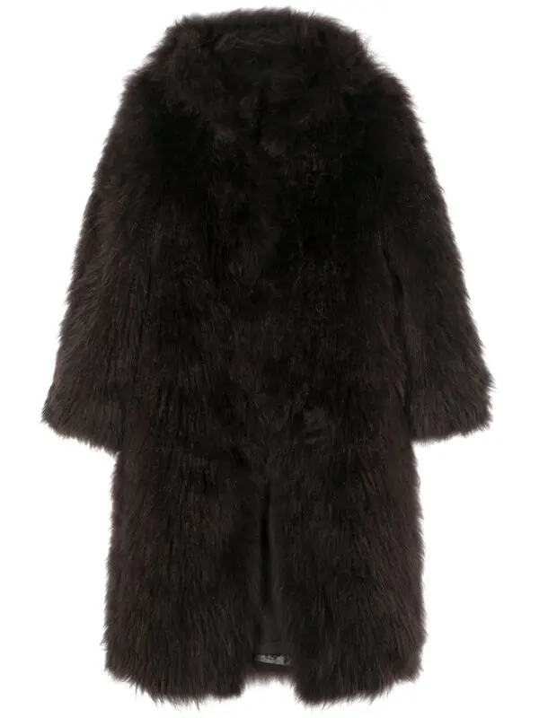 LISKA Press-stud Shearling Coat
