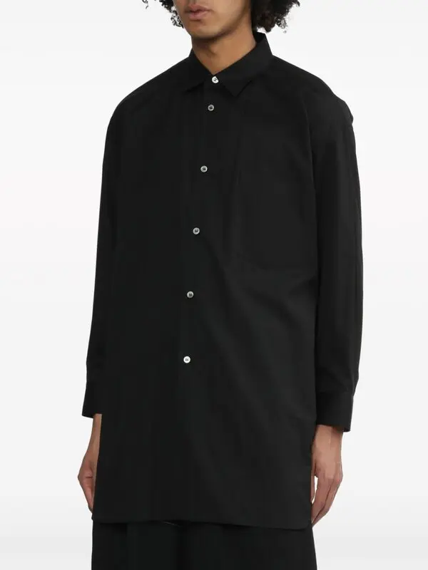Comme Des Garçons High-low Hem Cotton Shirt