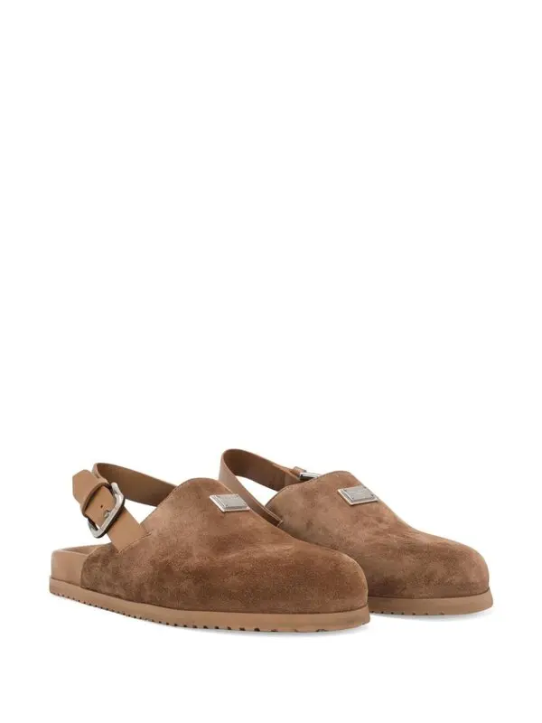 Dolce & Gabbana Logo-plaque Suede Mules