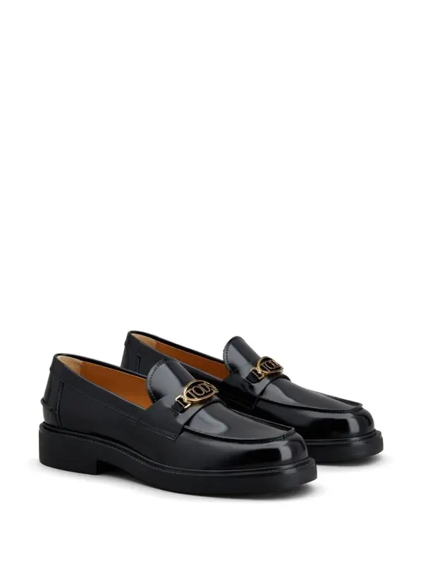 TOD'S Logo-plaque Leather Loafers