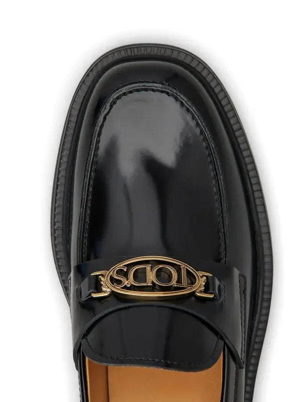 TOD'S Logo-plaque Leather Loafers