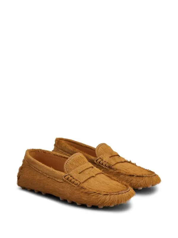 TOD'S Gommino Calf-hair Loafers - Brown