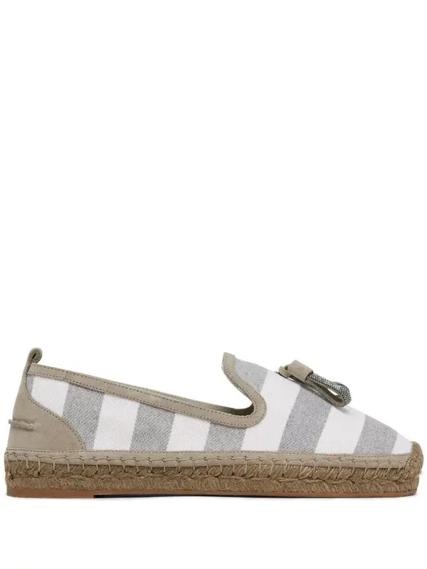 Brunello Cucinelli Striped Canvas Espadrilles