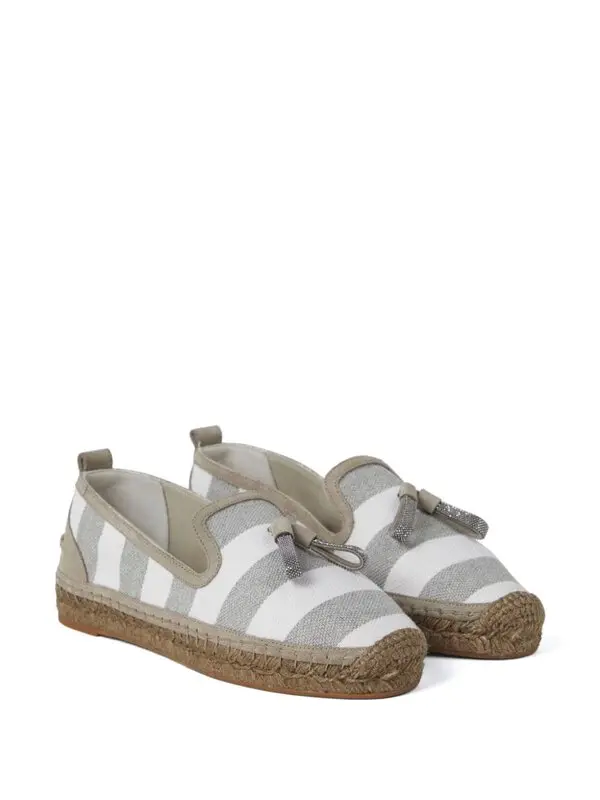 Brunello Cucinelli Striped Canvas Espadrilles