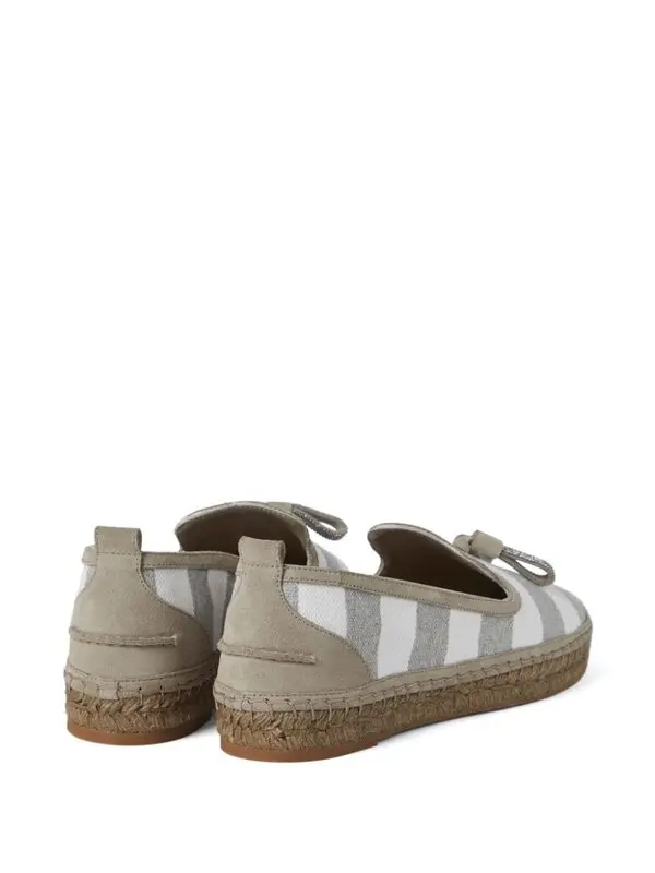 Brunello Cucinelli Striped Canvas Espadrilles